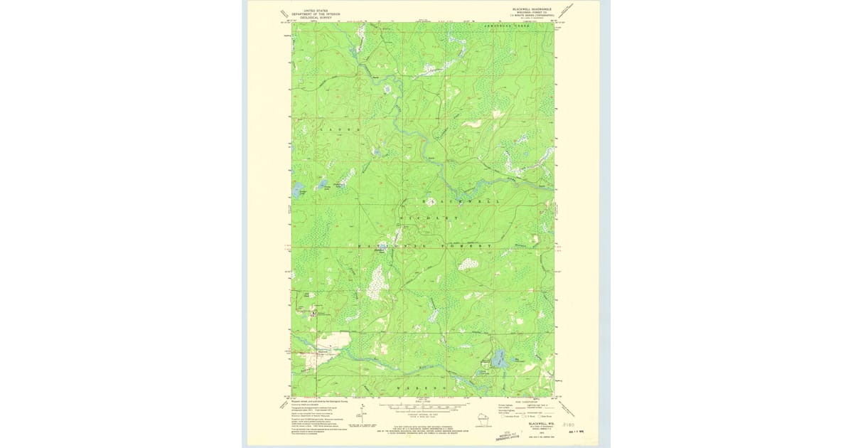 1972 Map of Blackwell, Forest County, WI — High-Res | Pastmaps