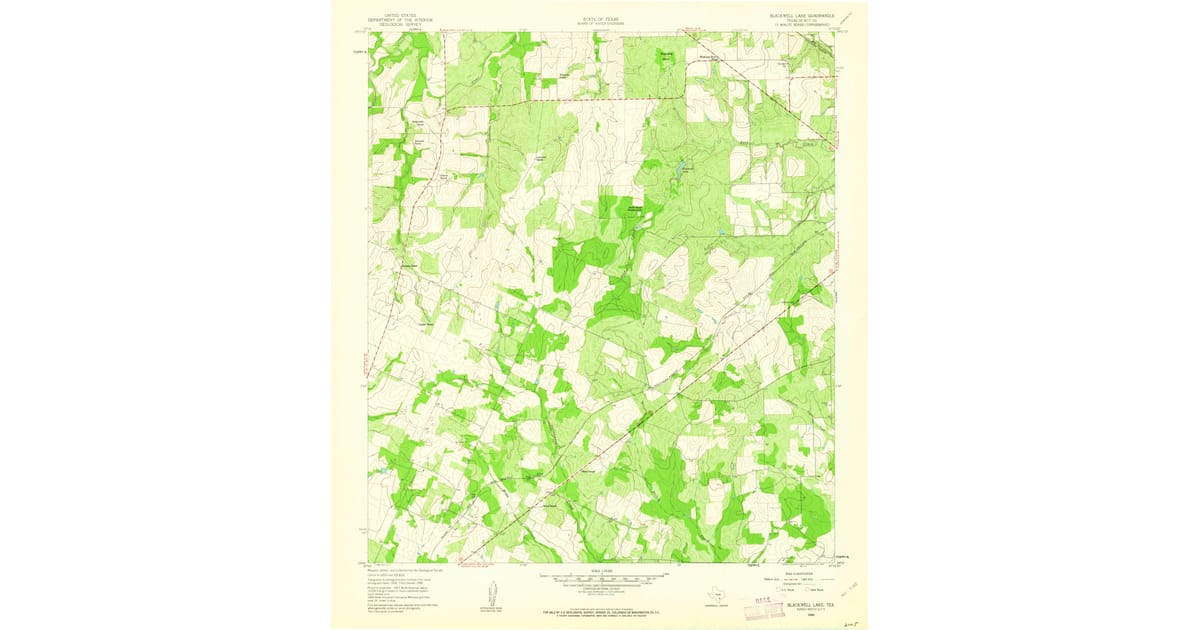 1960 Map of Blackwell Lake, DeWitt County, TX — High-Res | Pastmaps