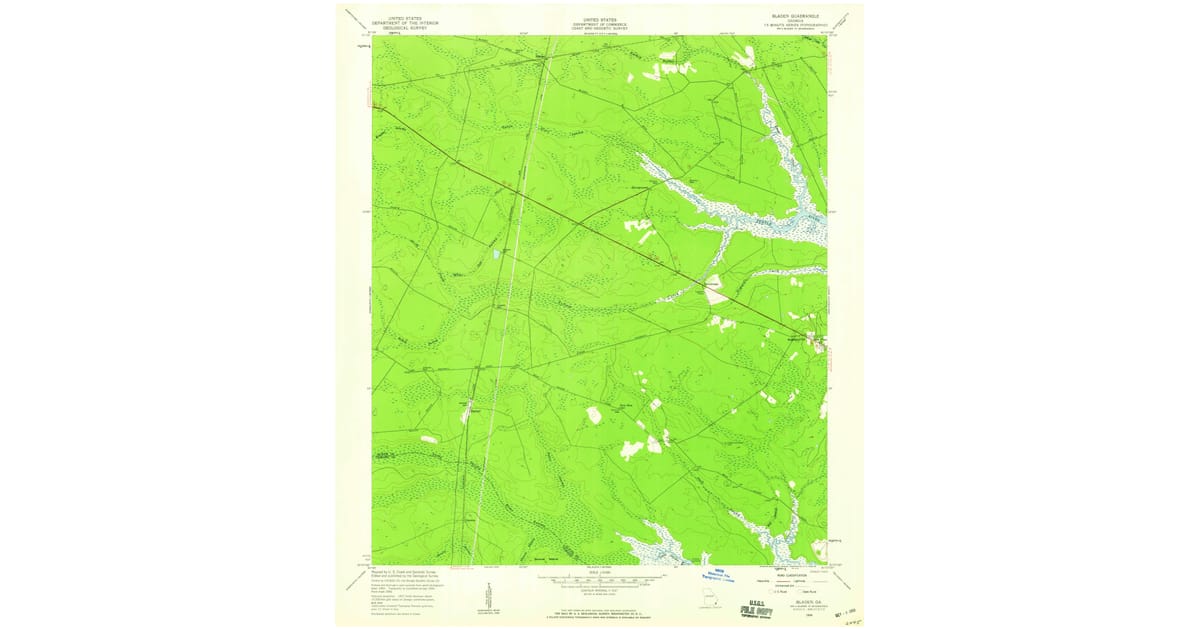 1956 Map of Bladen, Glynn County, GA — High-Res | Pastmaps