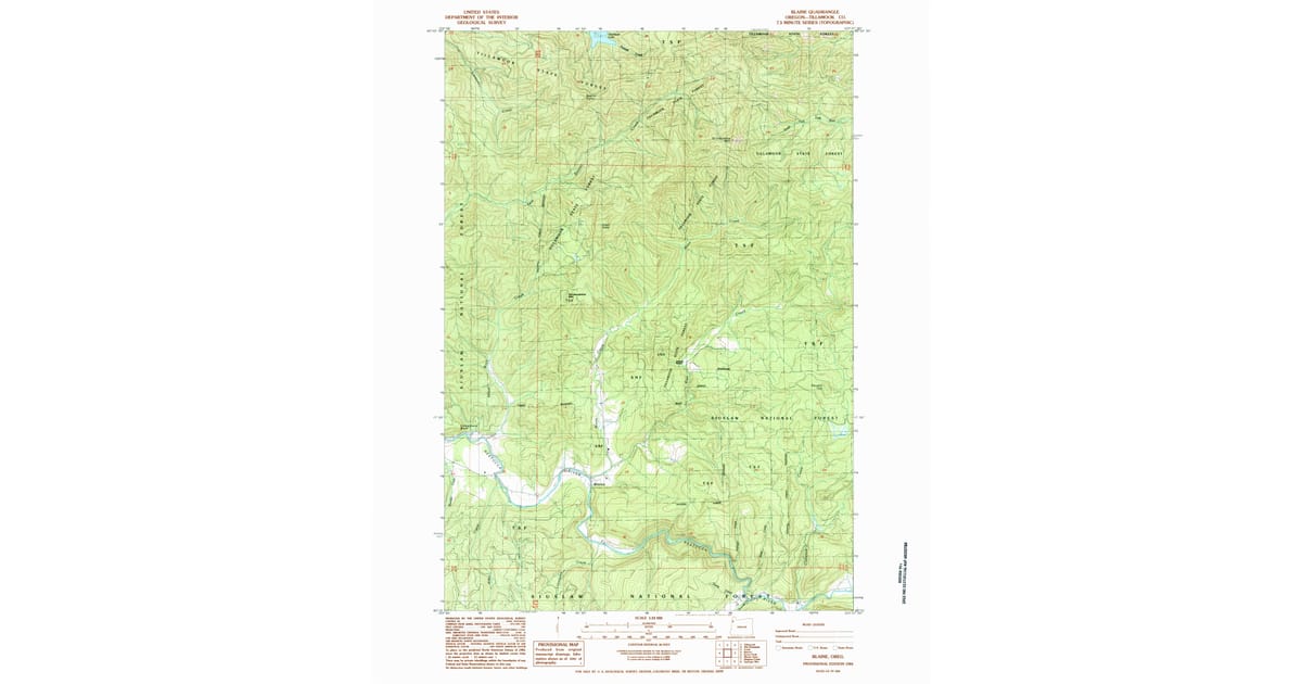 1984 Map of Blaine, Tillamook County, OR — High-Res | Pastmaps
