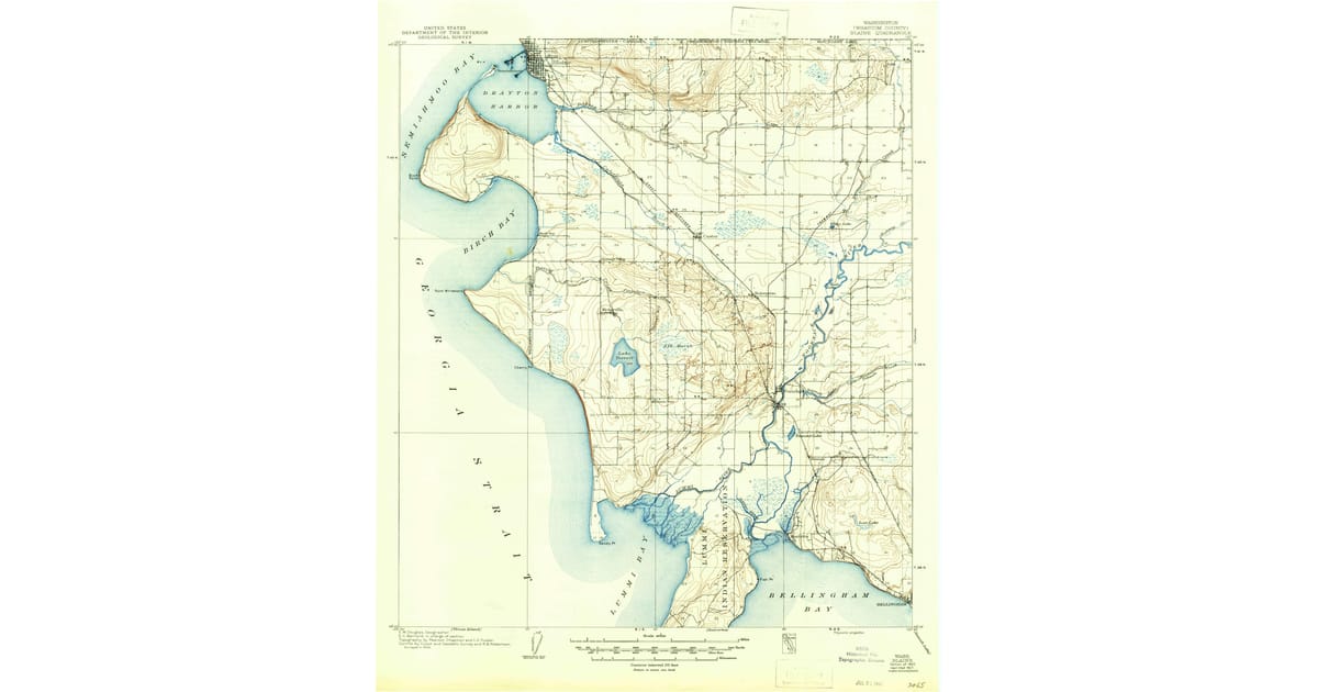 1907 Map of Blaine, WA — High-Res, 1947 Print | Pastmaps