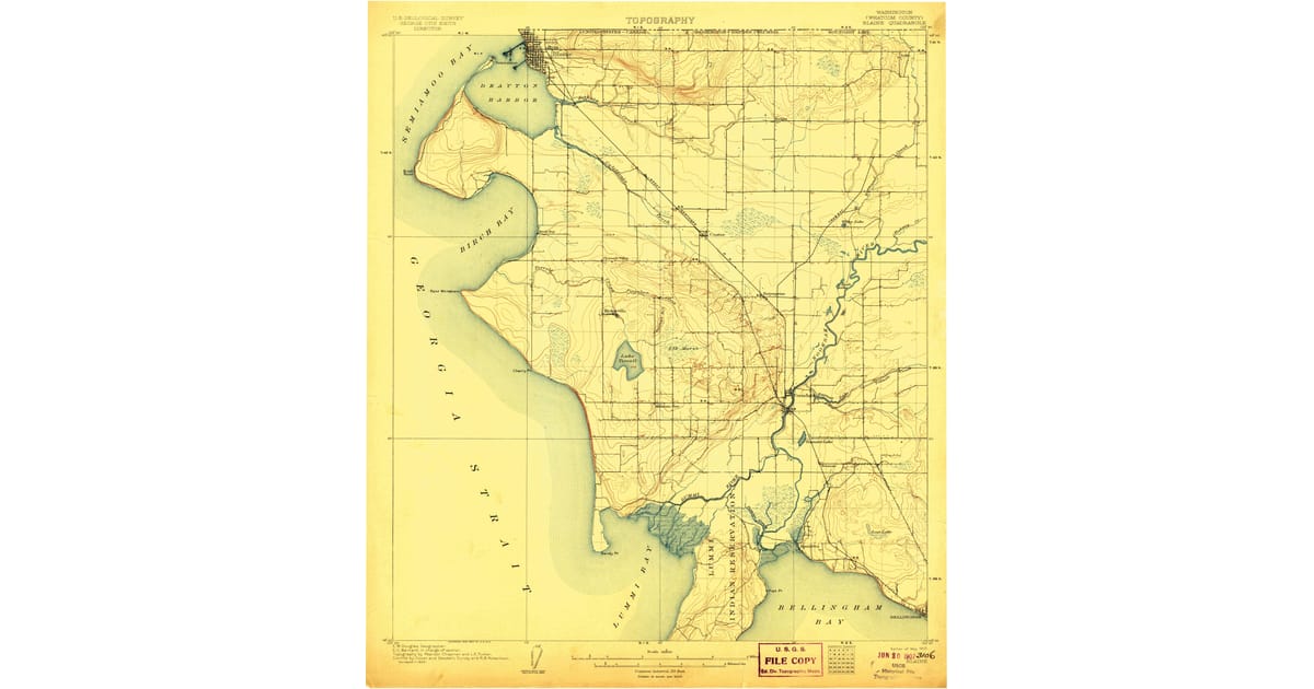 Old Maps of Ferndale, WA for Hiking & Exploration | Pastmaps
