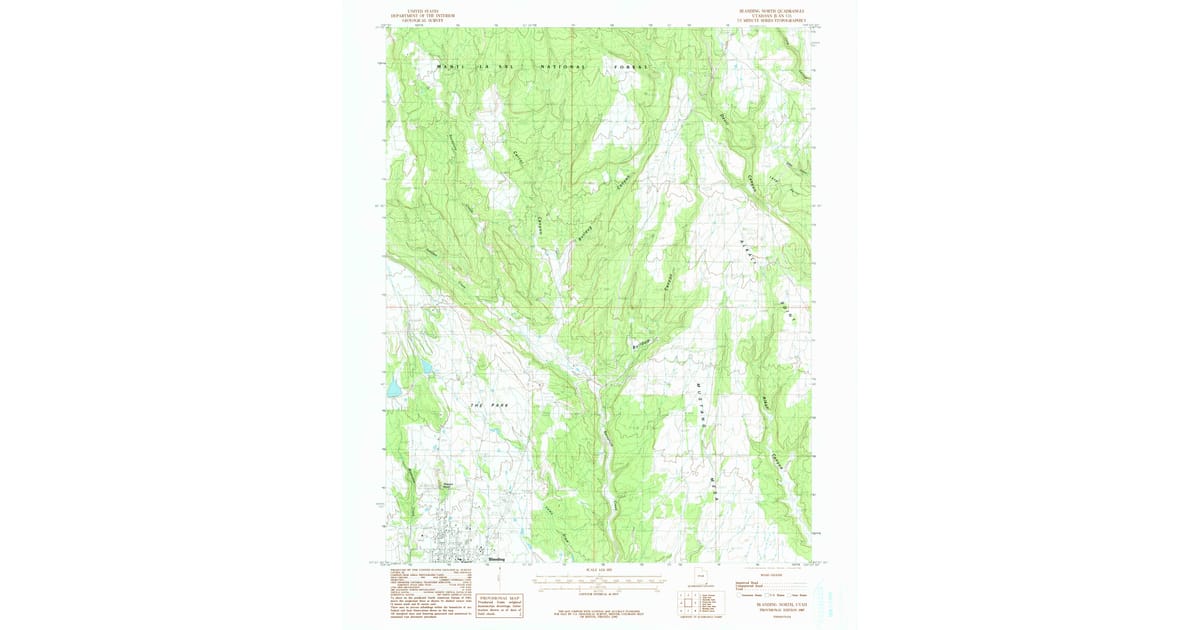 1985 Map of Blanding North, San Juan County, UT — High-Res | Pastmaps