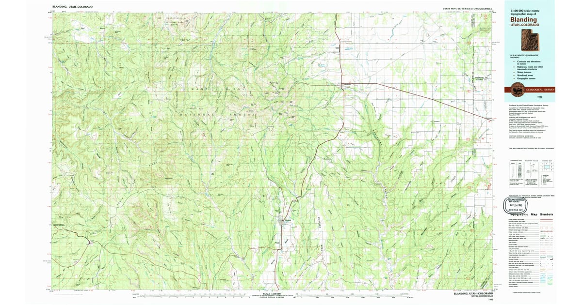 1982 Map of Blanding, UT — High-Res | Pastmaps