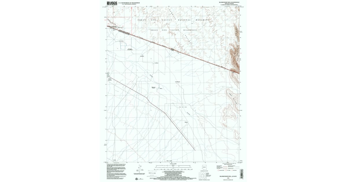 1996 Map of Blankenship Well, Pima County, AZ — High-Res | Pastmaps