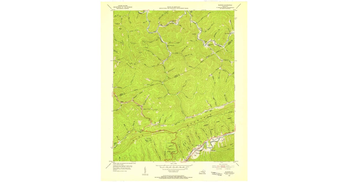 1954 Map of Bledsoe, Harlan County, KY — High-Res | Pastmaps