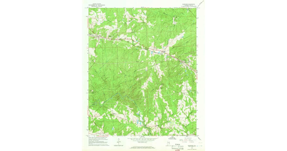 1965 Map of Bleecker, Lee County, AL — High-Res | Pastmaps