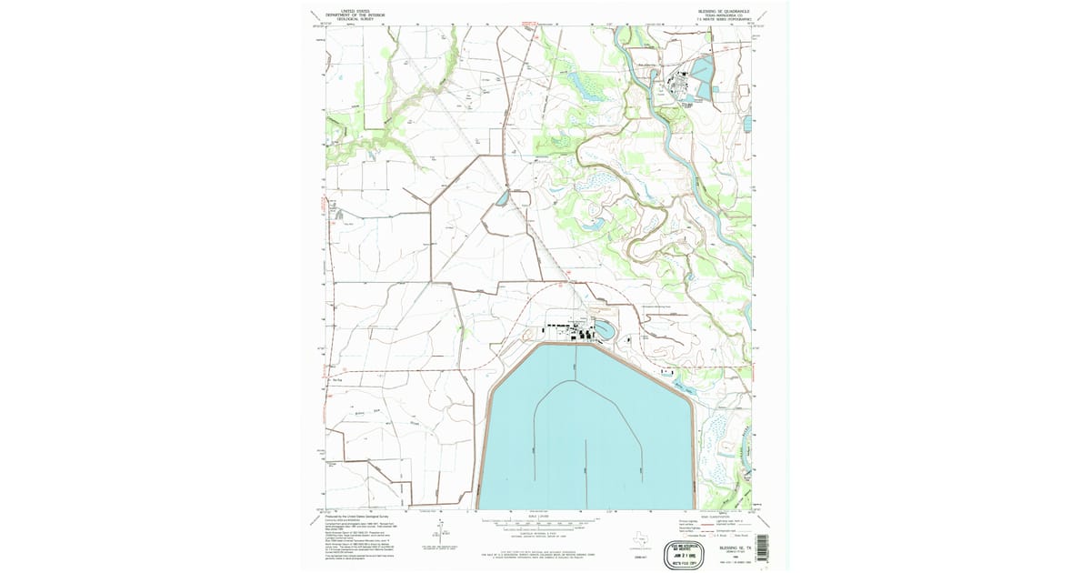 1995 Map of Blessing SE, Matagorda County, TX — High-Res | Pastmaps