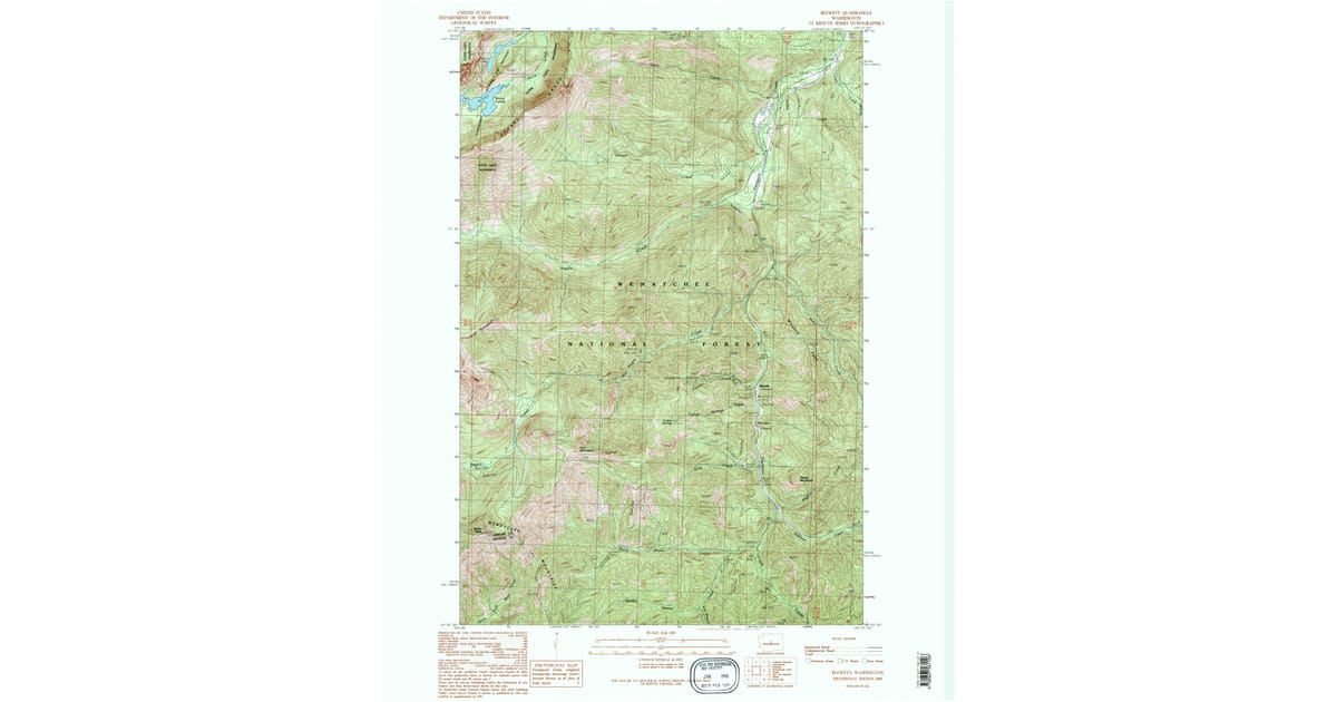 1989 Map of Blewett, Chelan County, WA — High-Res | Pastmaps
