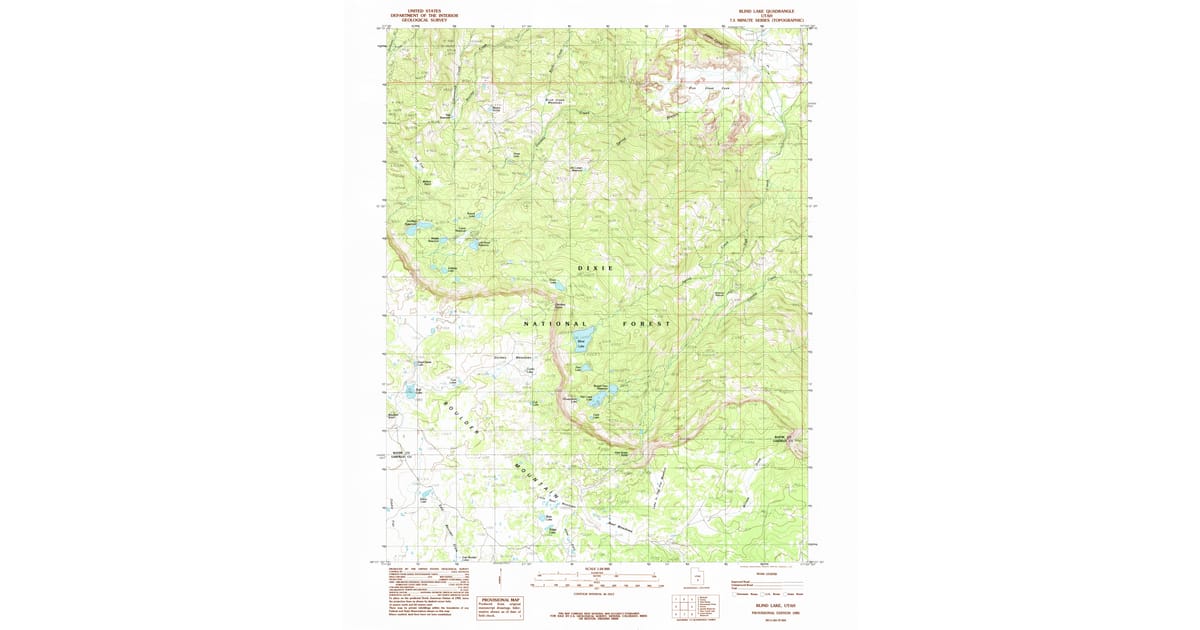 1985 Map of Blind Lake, Wayne County, UT — High-Res | Pastmaps