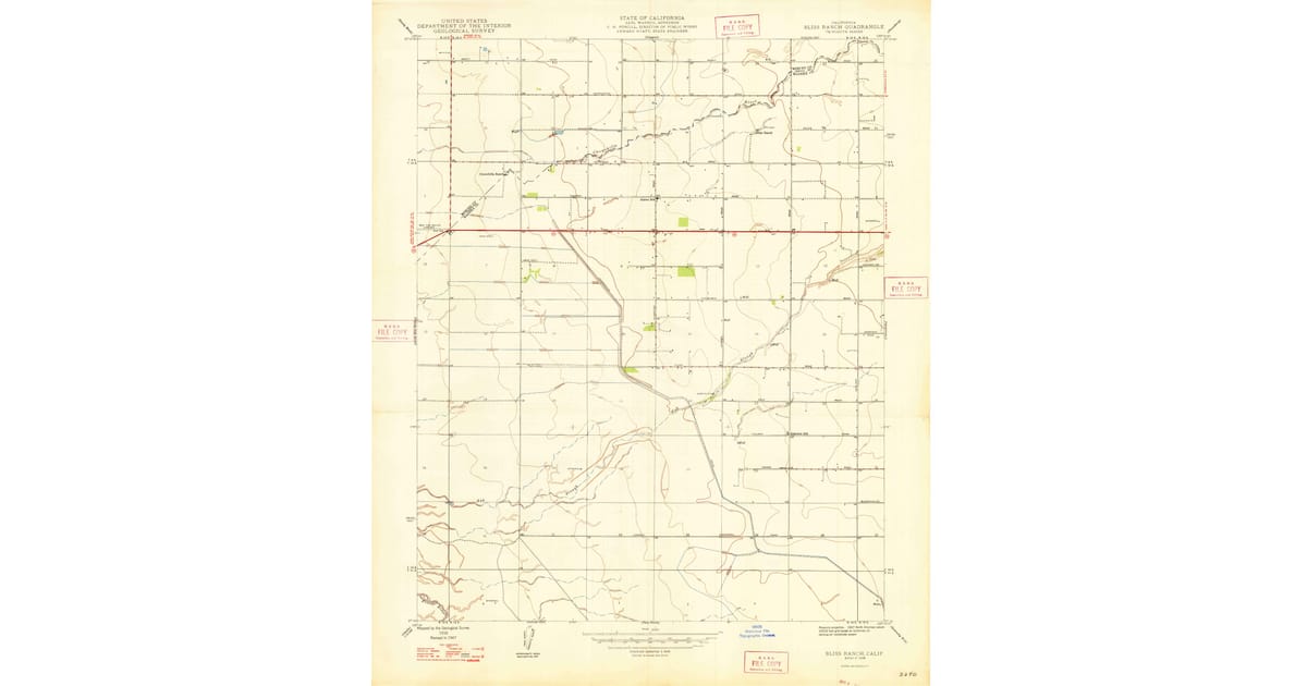 1948 Map of Bliss Ranch, Madera County, CA — High-Res | Pastmaps