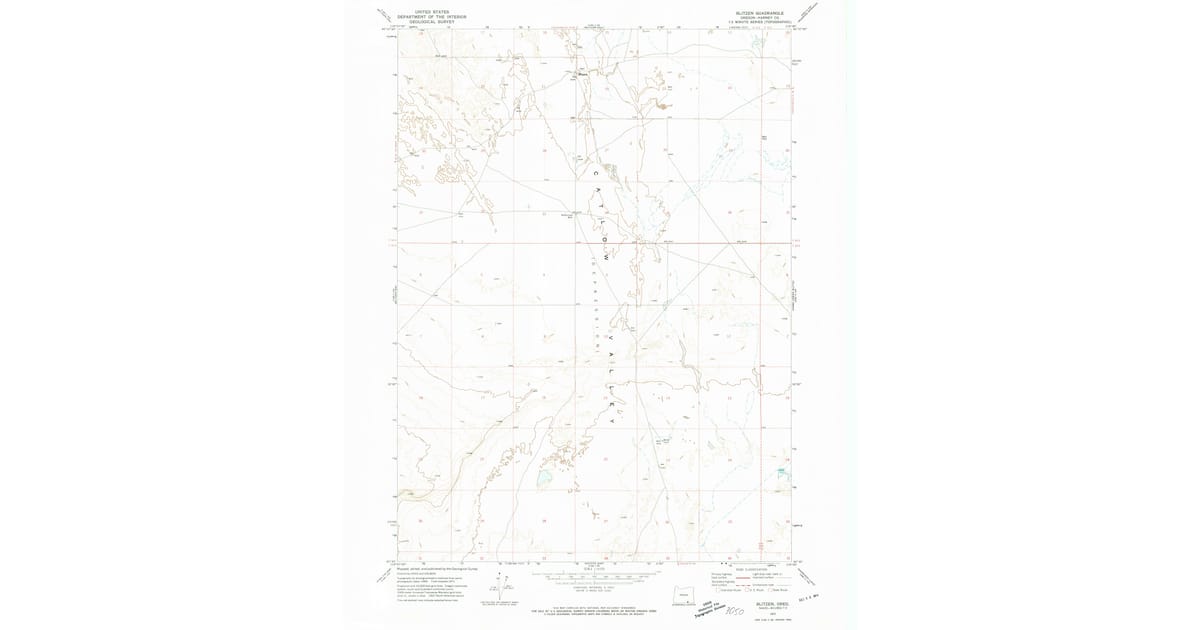 1971 Map of Blitzen, Harney County, OR — High-Res | Pastmaps