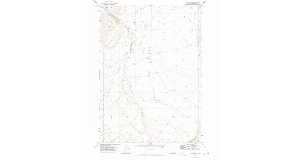 1971 Map of Blitzen SW, Harney County, OR — High-Res | Pastmaps