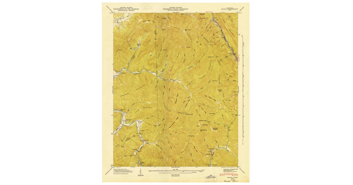 1946 Map of Block, Campbell County, TN — High-Res | Pastmaps