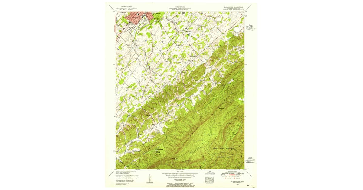 1953 Map of Blockhouse, Blount County, TN — High-Res | Pastmaps
