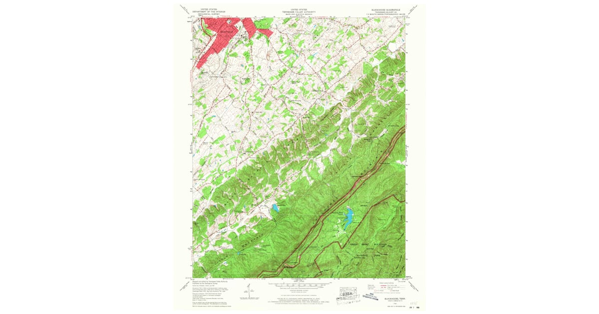 1966 Map of Blockhouse, Blount County, TN — High-Res | Pastmaps