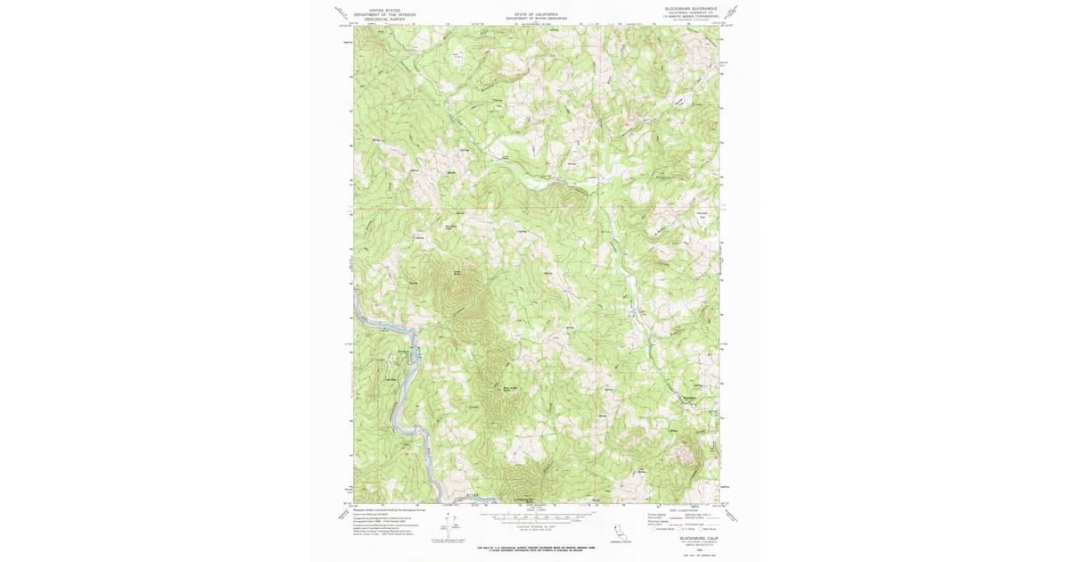 1969 Map of Blocksburg, Humboldt County, CA — High-Res | Pastmaps