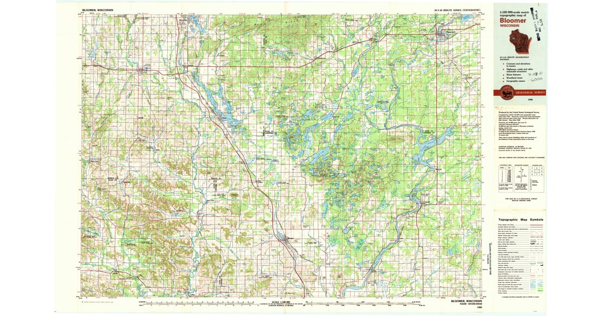 1980s Maps of Conrath, WI | Pastmaps