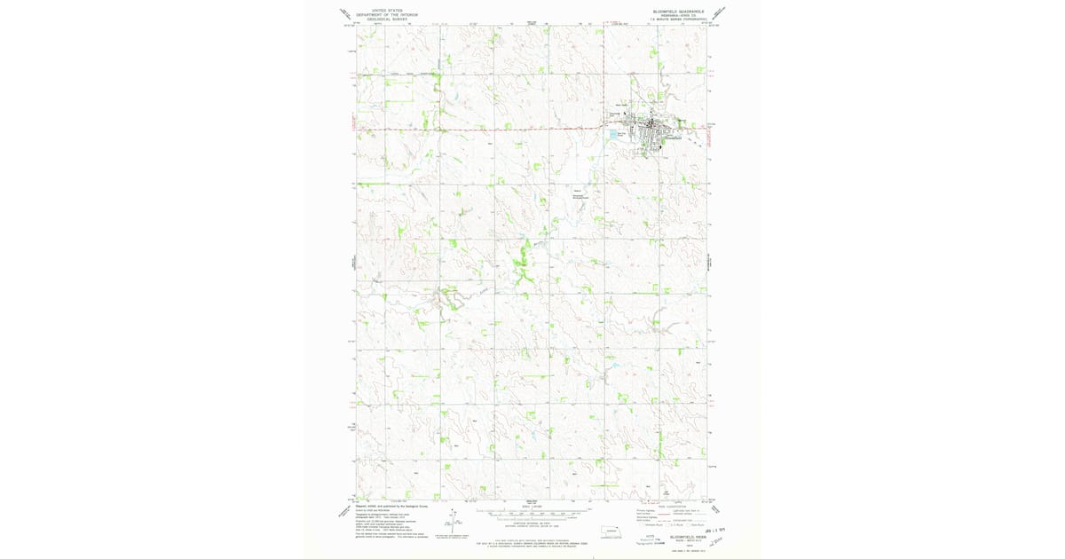 1974 Map of Bloomfield, NE — High-Res | Pastmaps