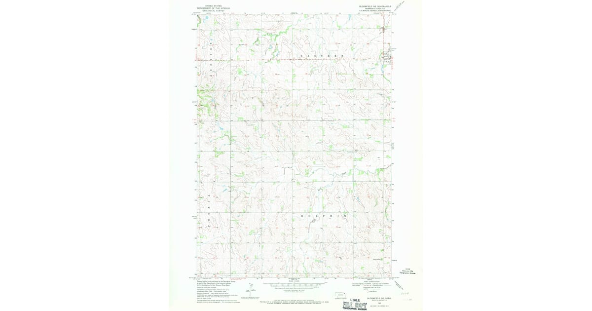 1968 Map of Bloomfield NE, Knox County, NE — High-Res | Pastmaps