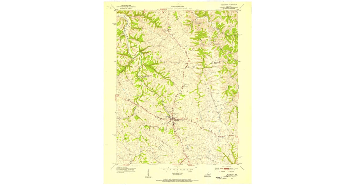 1953 Map of Bloomfield, KY — High-Res | Pastmaps