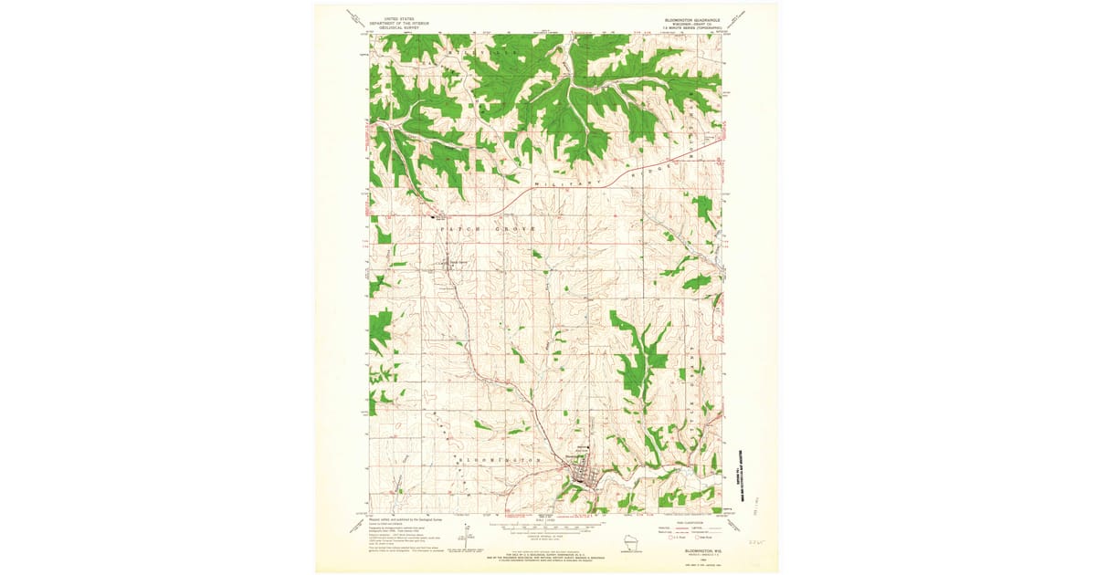 1962 Map of Bloomington, WI — High-Res | Pastmaps