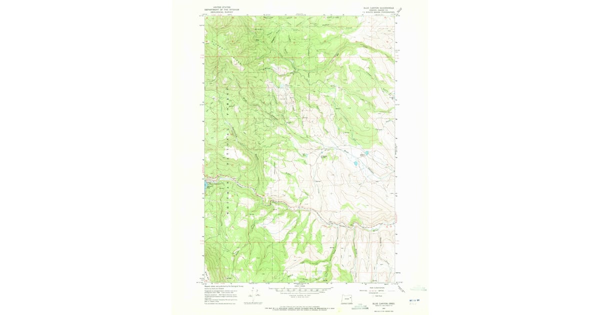 1967 Map of Blue Canyon, Baker County, OR — High-Res | Pastmaps
