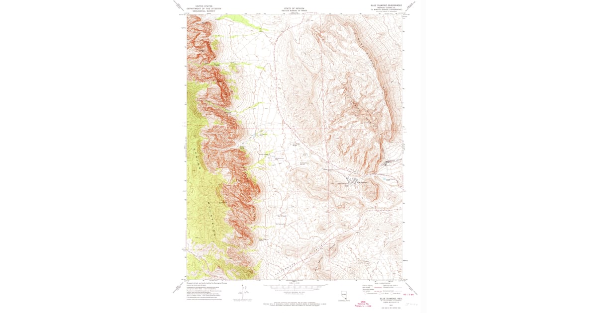 1972 Map of Blue Diamond, NV — High-Res | Pastmaps