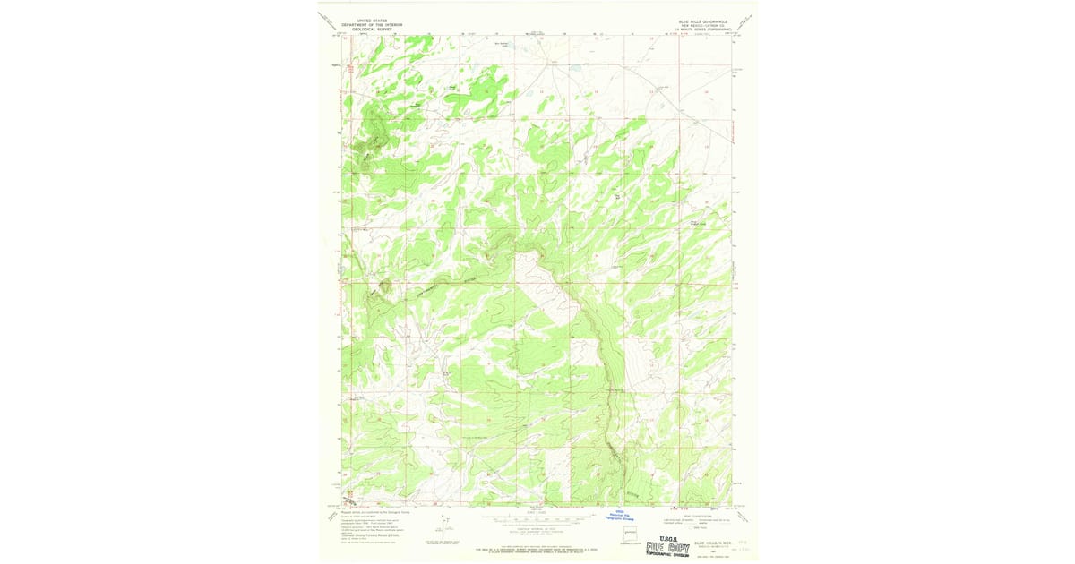 1967 Map of Blue Hills, Catron County, NM — High-Res | Pastmaps