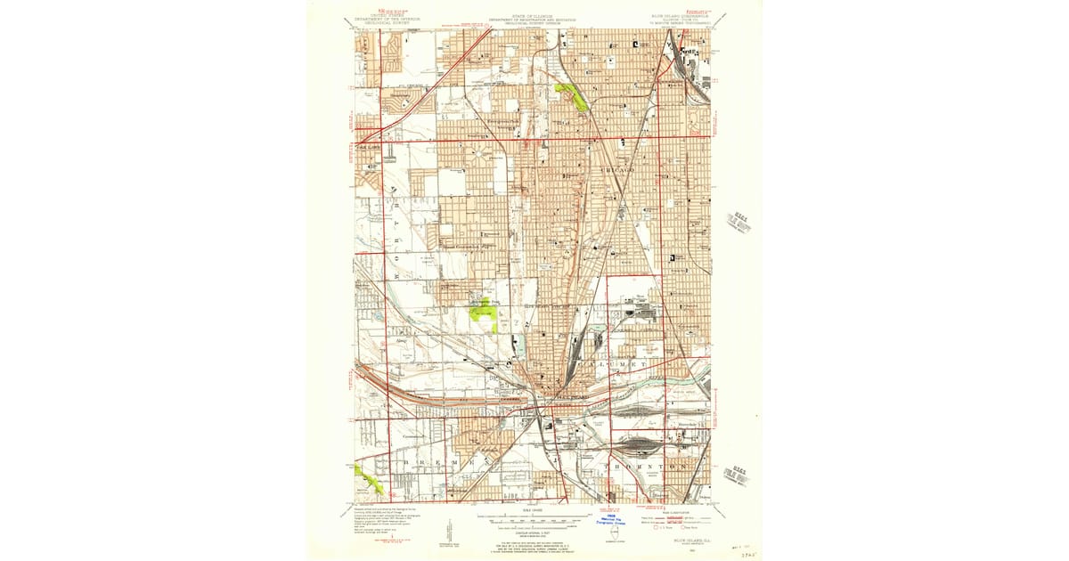 1953 Map of Blue Island, IL — High-Res | Pastmaps