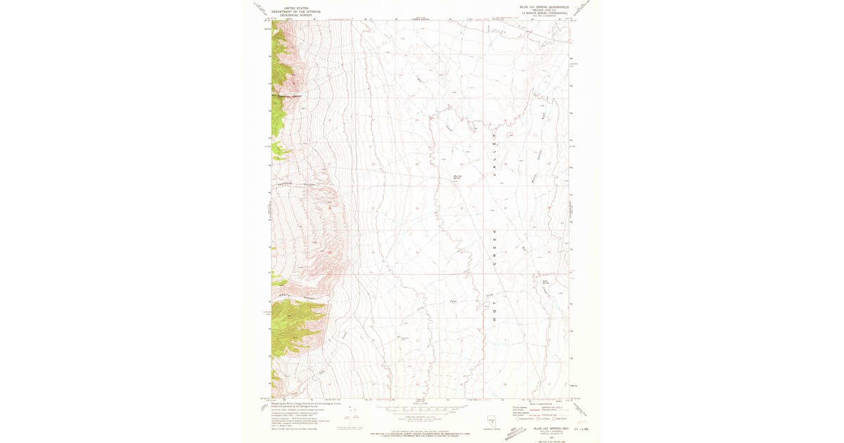 1967 Map of Blue Jay Spring, Nye County, NV — High-Res | Pastmaps