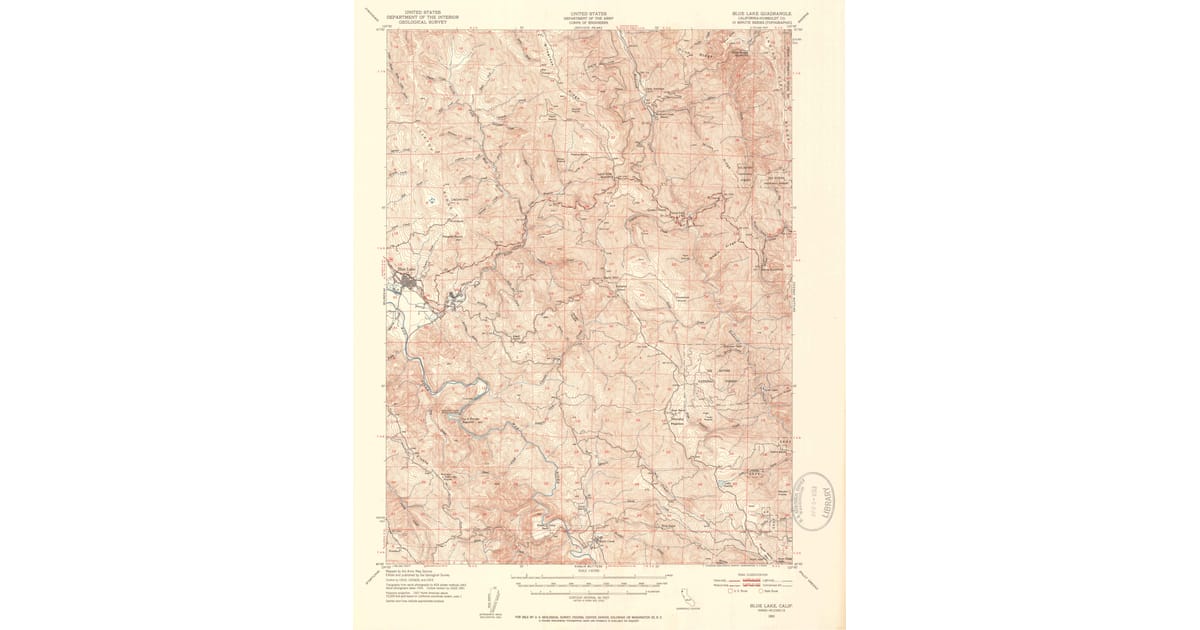 1951 Map of Blue Lake, CA — High-Res | Pastmaps