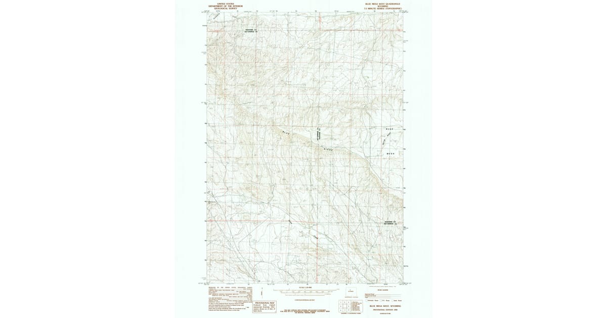 1985 Map of Blue Mesa West, Hot Springs County, WY — High-Res | Pastmaps