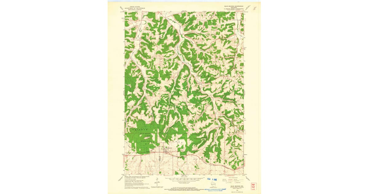 1962 Map of Blue Mounds, WI — High-Res | Pastmaps