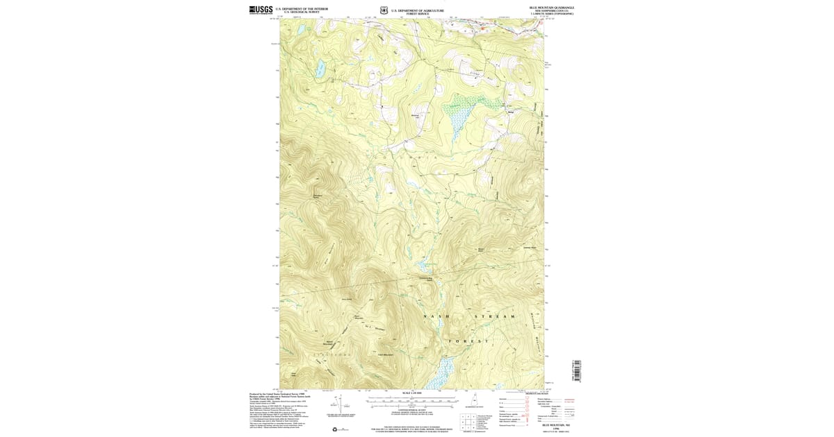 1996 Map of Blue Mountain, Coos County, NH — High-Res | Pastmaps