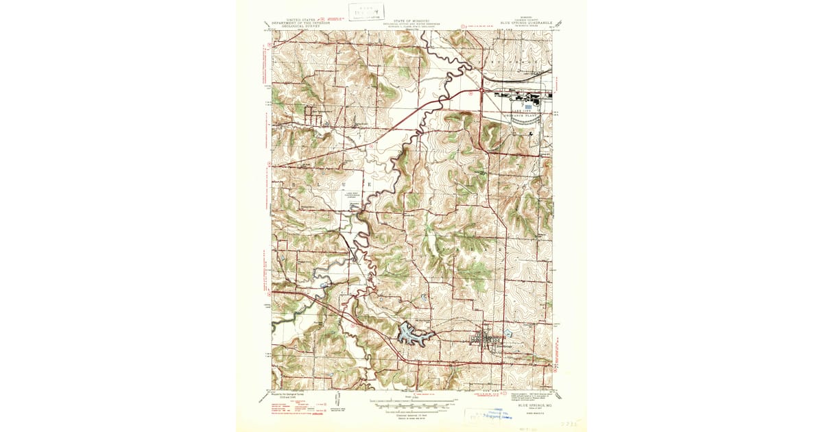 1947 Map of Blue Springs, MO — High-Res | Pastmaps