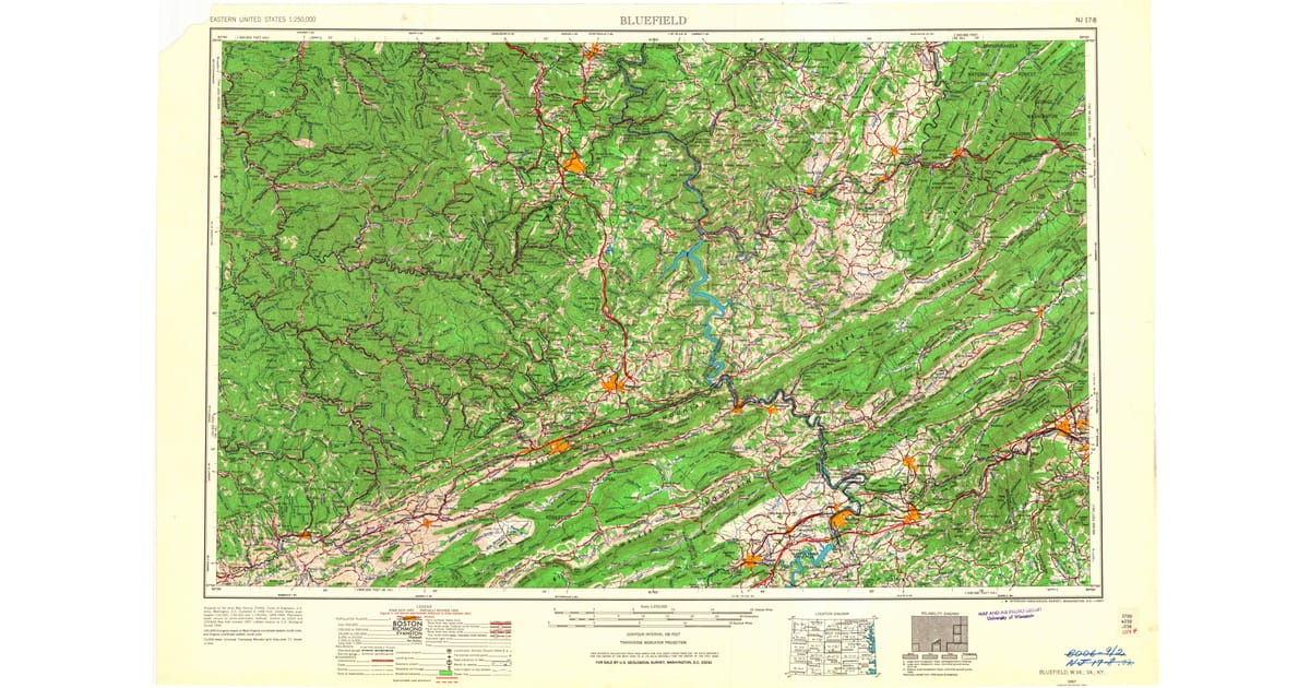 1957 Map of Bluefield, VA — High-Res | Pastmaps