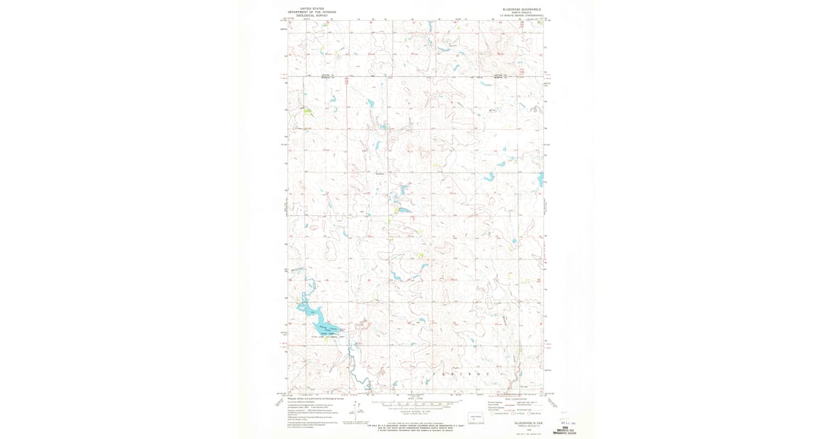 1970 Map of Bluegrass, Morton County, ND — High-Res | Pastmaps