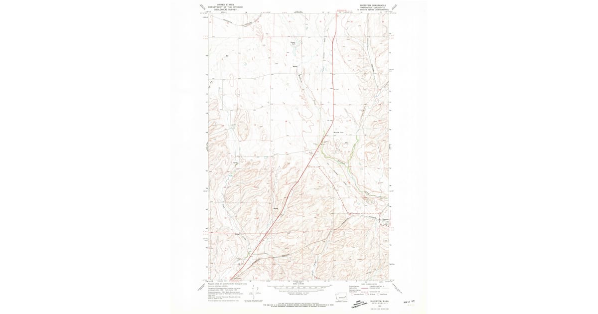 1969 Map of Bluestem, Lincoln County, WA — High-Res | Pastmaps