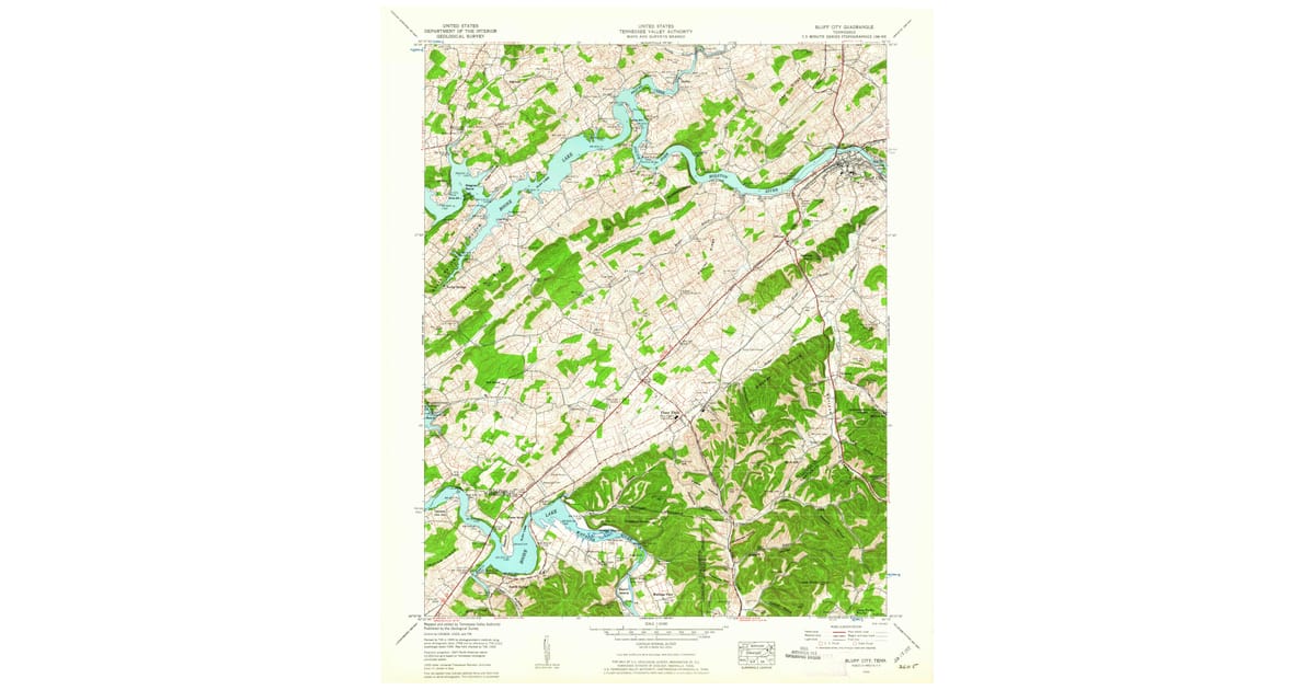 1959 Map of Bluff City, TN — High-Res | Pastmaps