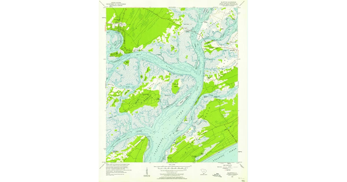 1956 Map of Bluffton, SC — High-Res | Pastmaps