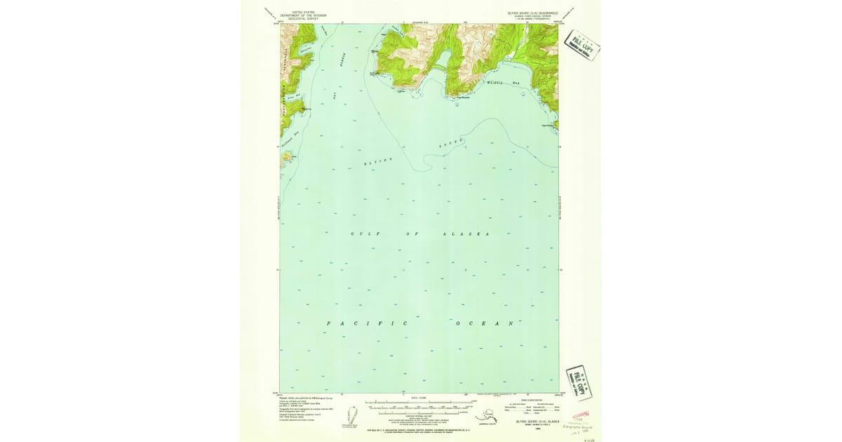 1953 Map of Blying Sound D-6, Kenai Peninsula Borough, AK — High-Res ...