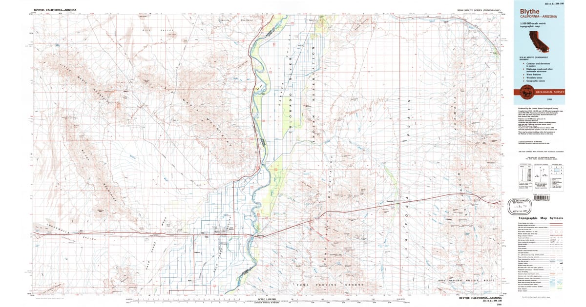 1986 Map of Blythe, CA — High-Res | Pastmaps