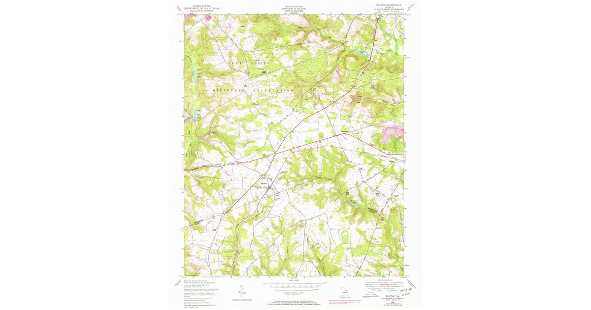 1948 Map of Blythe, GA — High-Res, 1972 Print | Pastmaps