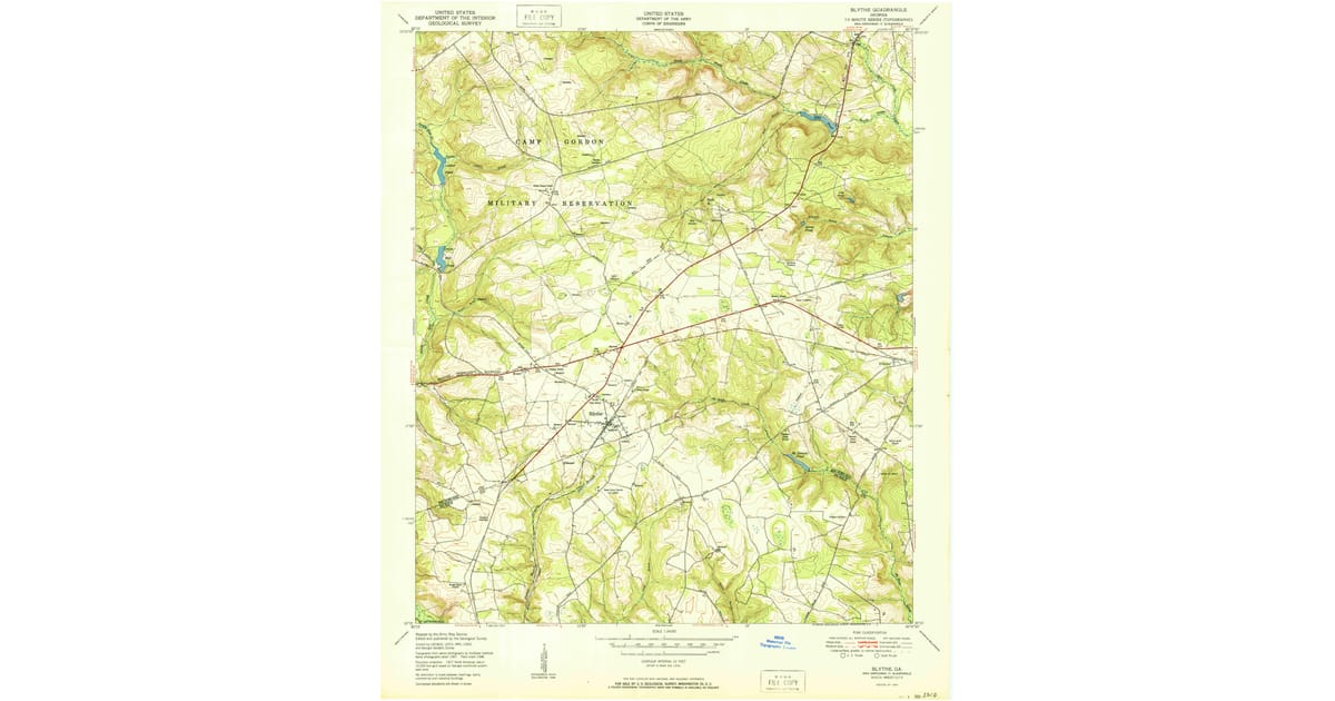 1953 Map of Blythe, GA — High-Res | Pastmaps