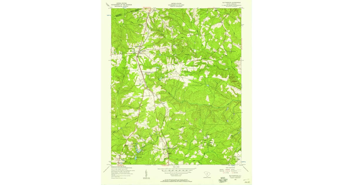 1953 Map of Blythewood, SC — High-Res | Pastmaps