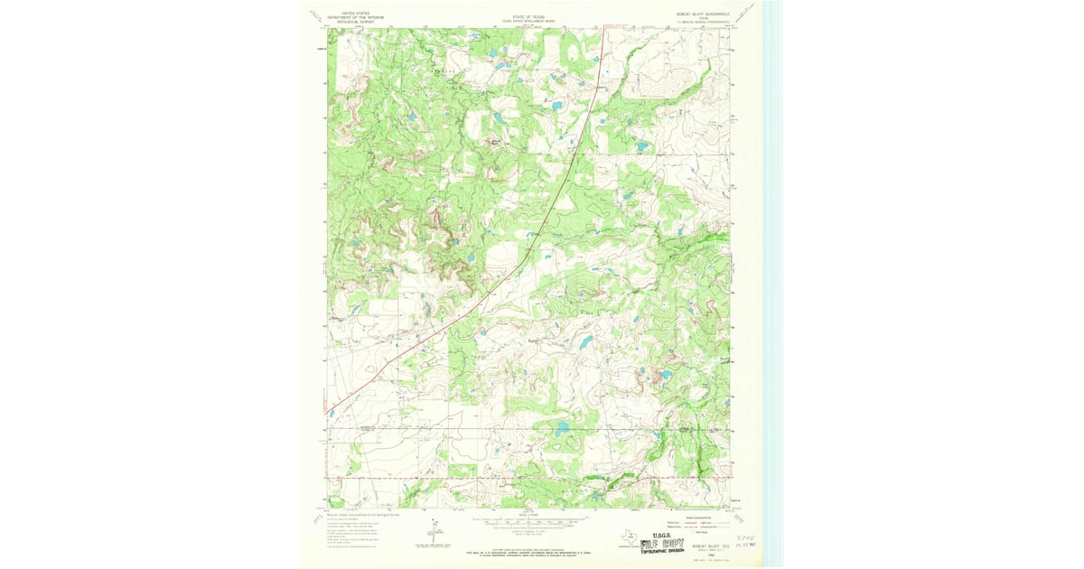 1964 Map of Bobcat Bluff, Archer County, TX — High-Res | Pastmaps