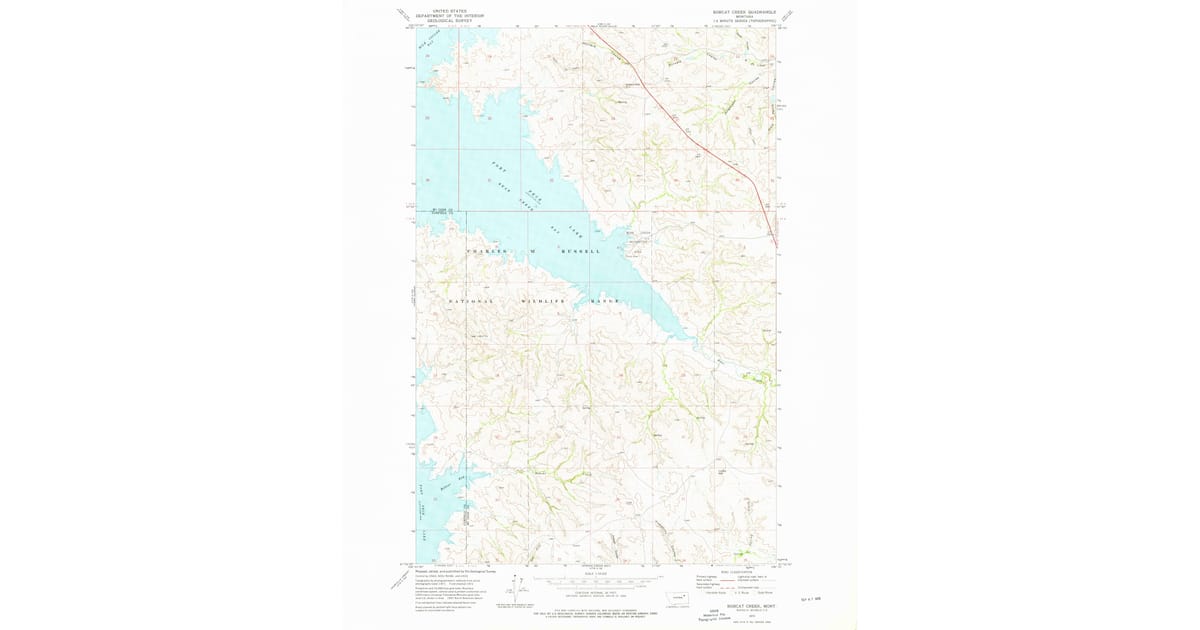 1972 Map of Bobcat Creek, McCone County, MT — High-Res | Pastmaps