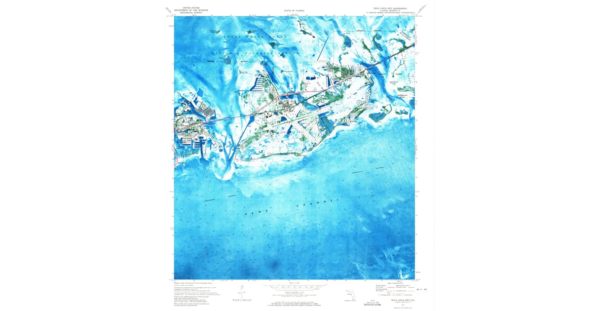 1971 Map of Boca Chica Key, Monroe County, FL — High-Res | Pastmaps