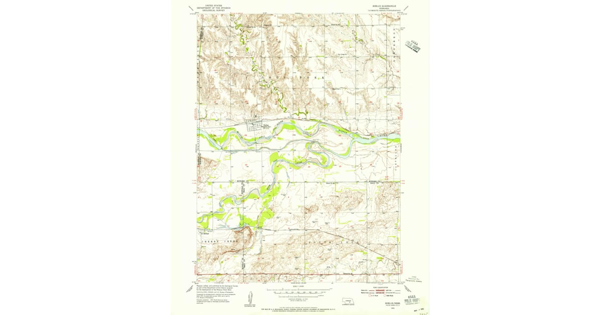1953 Map of Boelus, Howard County, NE — High-Res | Pastmaps